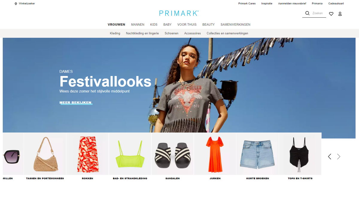 Primark lanceert nieuwe website in België